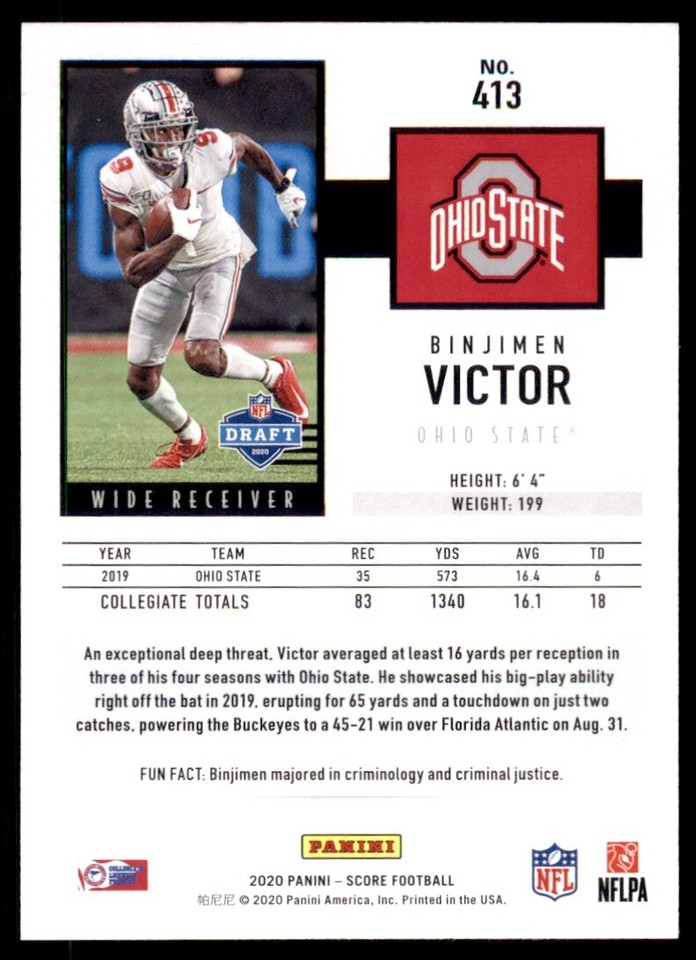 2020 Score Rookie Card Binjimen Victor Rookie #413 | eBay