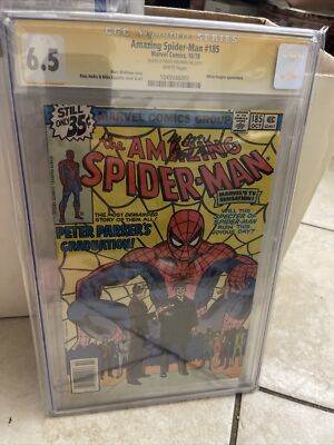 AMAZING SPIDER-MAN #185 CGC 6.5 WHITE PAGES 1978 Signed By Marv Wolfman ...