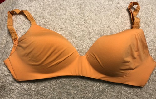 Victoria Secret Lightly Lined Wireless T Shirt Bra Tangerine Logo 34 DD ...
