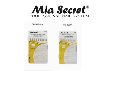 Mia Secret Nail Tips Perfection 500 or 100 Piece Clear Or Natural #1-10 ...