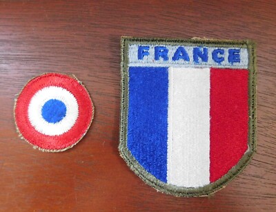 ORIGINAL WWII U.S. FRENCH ARMY CORPS SHOULDER PATCH & CAP ROUNDEL | eBay