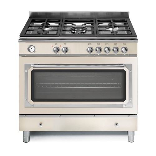 Gas Standherd 90 cm, Range Coocker, Single Oven Fratelli IM296.50 Ivory ...