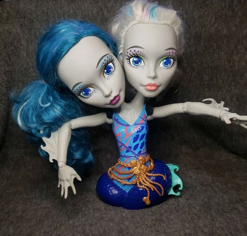 14" Monster High Peri and Pearl Serpentine Styling Head 2 Two Headed ...