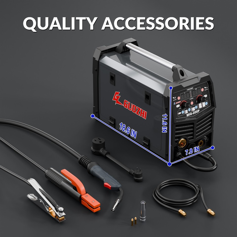 GZ GUOZHI 110V/220V 200A MIG Welder, 7 in 1 Multi-Process Welding ...