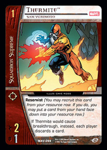 VS System: Thermite, Sam Yurimoto [Played] Marvel The Avengers TCG CCG ...