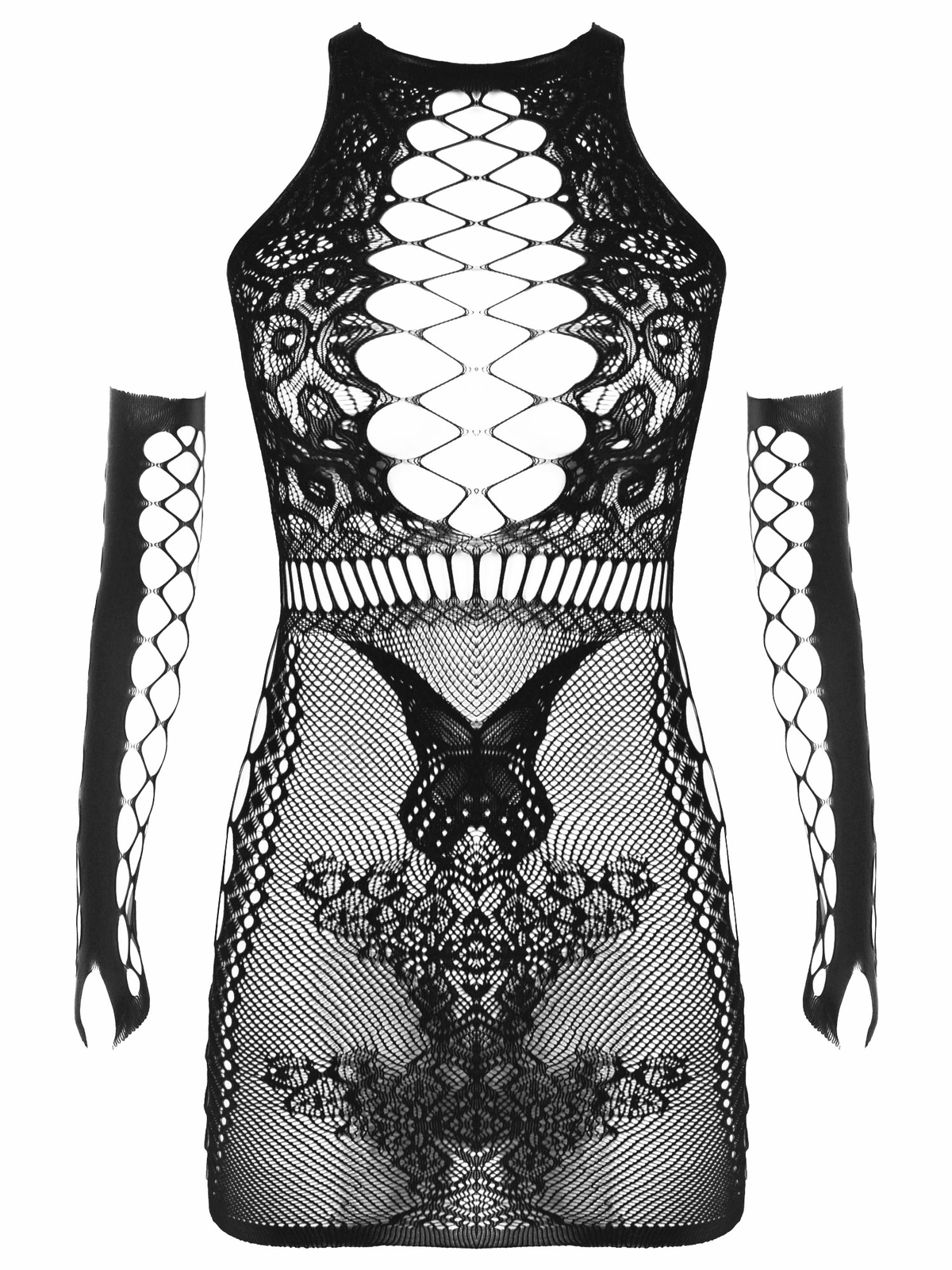 7Color Sexy Women's See Through Fishnet Lingerie Bodycon Mini Dress ...