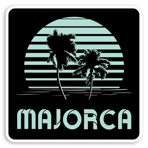 2 x 10cm Majorca Spain Vinyl Stickers - Tropical Travel Luggage Sticker ...