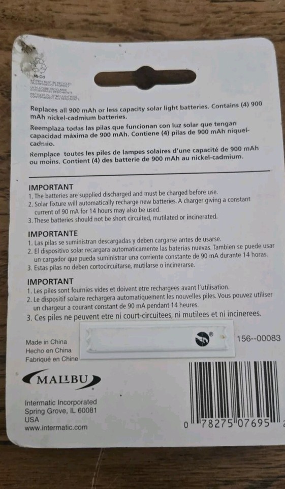 Malibu Solar Accent Lighting AA Batteries-Set Of 4-Sealed-NOS | eBay