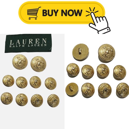 🔥🔥Ralph Lauren Gold Metal Helmet Shield Blazer Replacement Buttons Set ...