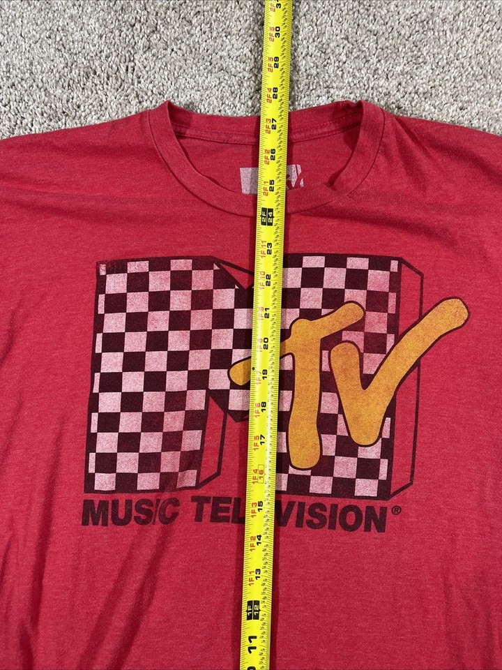 Checkered MTV Logo Checkerboard Men's T-Shirt Large | eBay