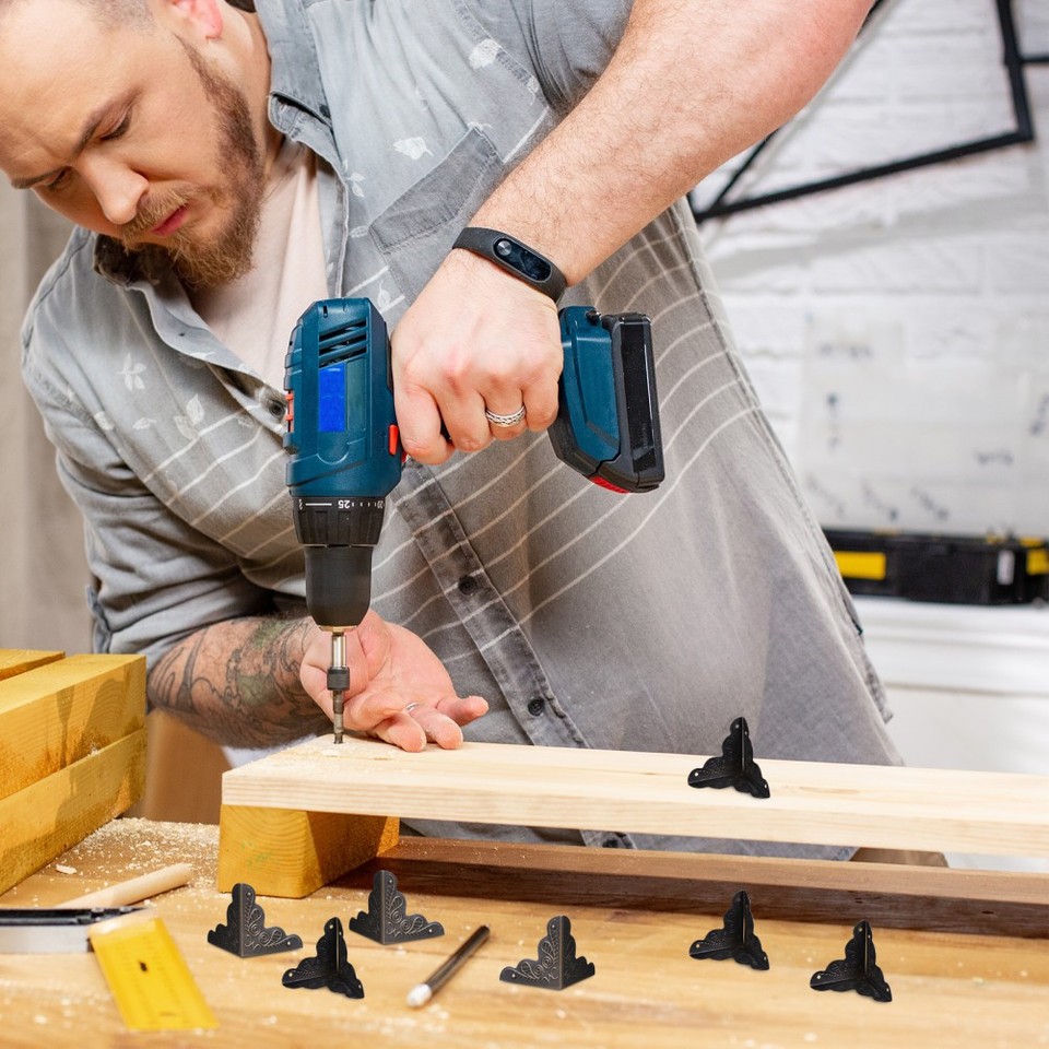 36 Pcs Iron Vintage Chest Corner Guards Decorative Box Edge Protectors ...