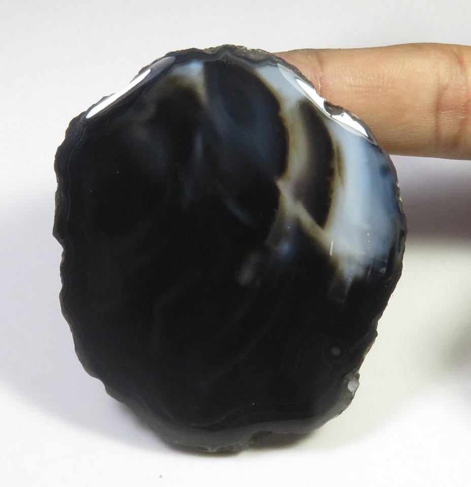Black Slice Smooth Geode Gems 63x54 mm Natural Agate Slice Cabs 181 Cts ...