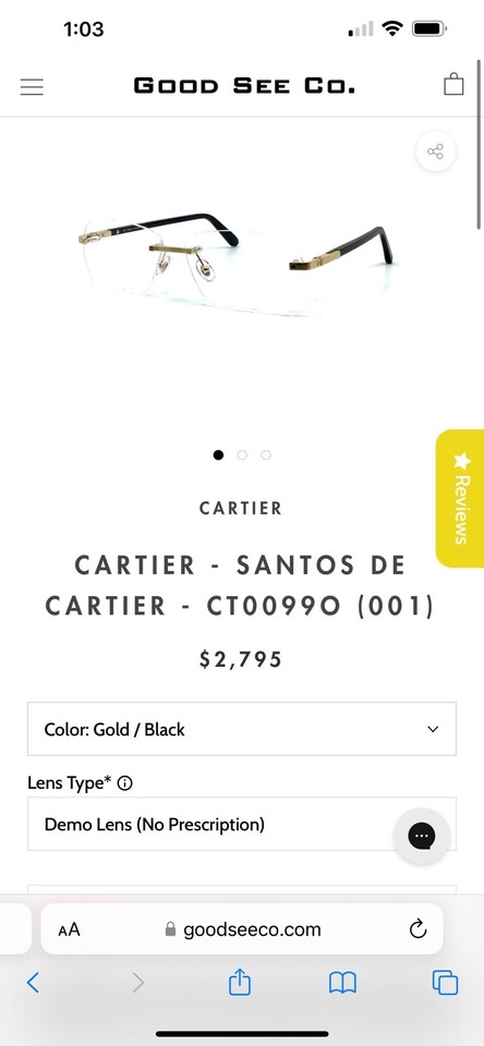 Authentic Cartier Frames Eyeglasses Ct0090 Serial Number In Picture | eBay