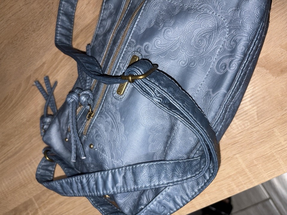 Stone & Co Sophia Embossed Smokey Denim Blue Crossbody Purse Bag NWT | eBay