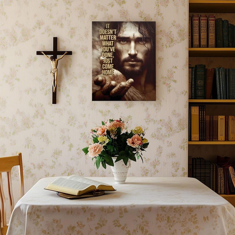 Inspirational Jesus Canvas Art: "Just Come Home" Quote, Christian Home ...