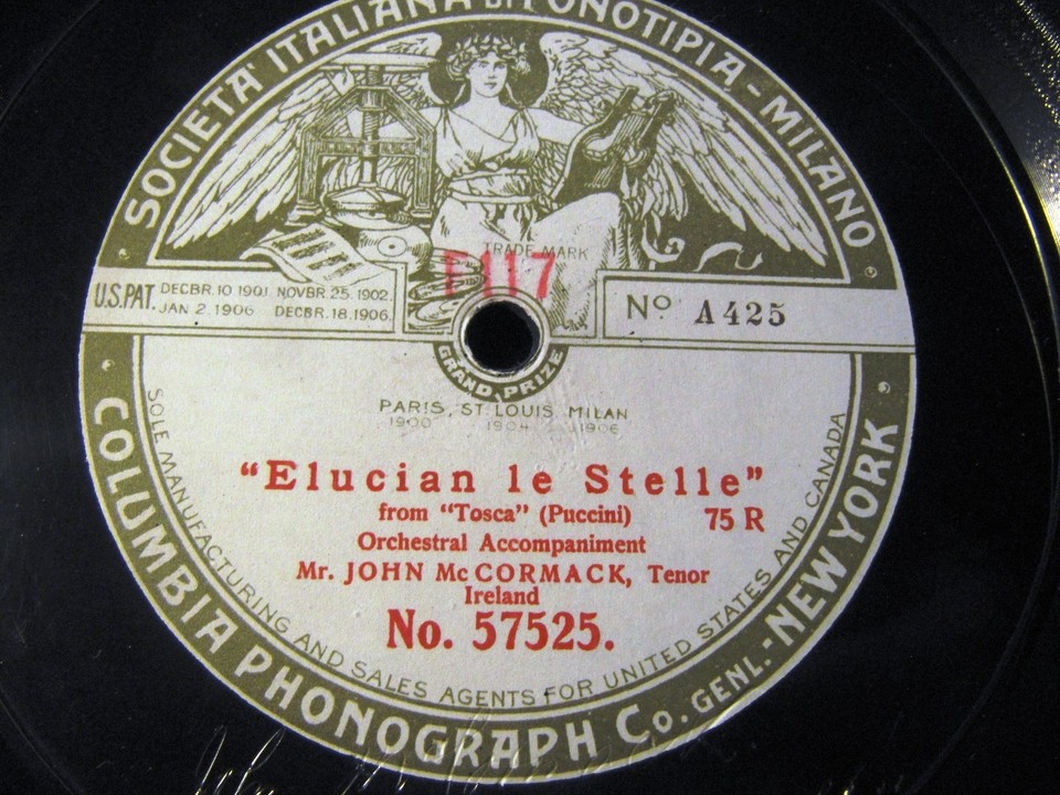 IRELAND FOREVER 1908 SIGNED John McCormack Odeon FONOTIPIA Tosca ...