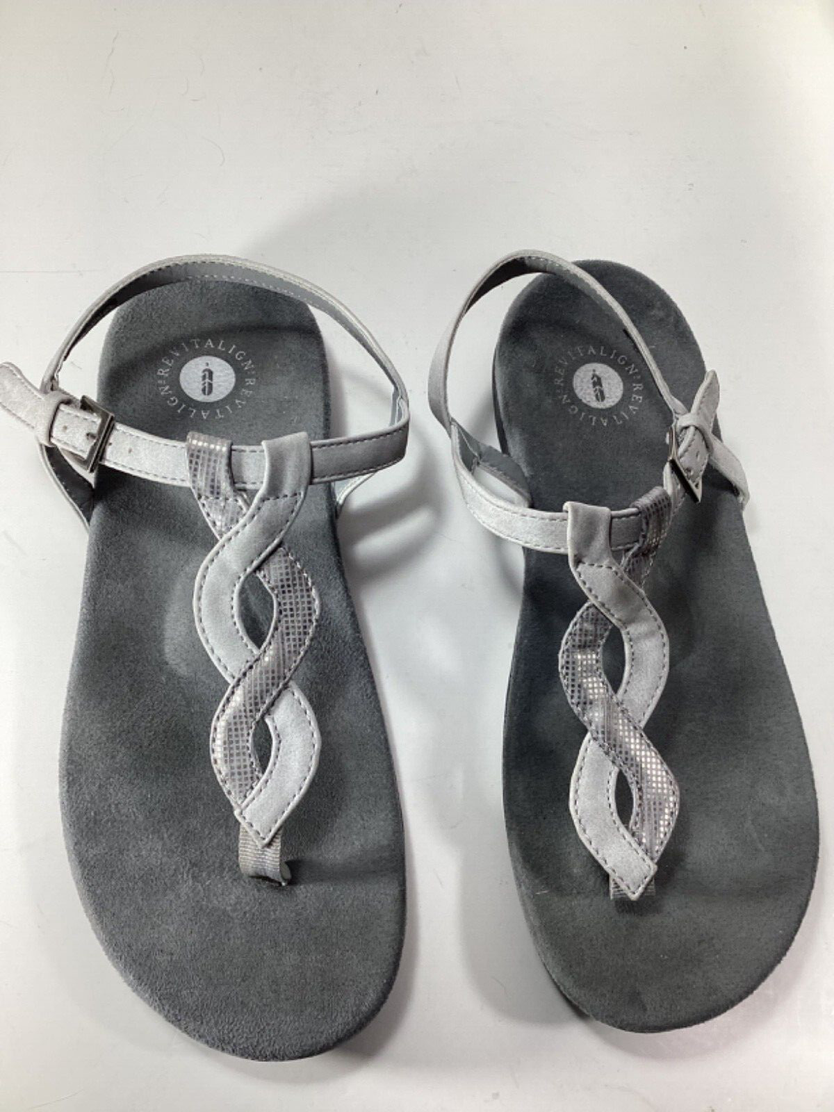 Revitalign Orthotic Silver Metallic Gray Leather Hero… - Gem