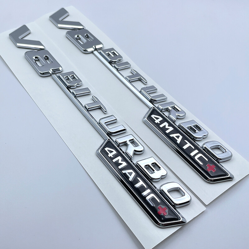 V8 Biturbo 4MATIC+ Plus Side Fender AMG Emblem Chrome For Mercedes E63 ...
