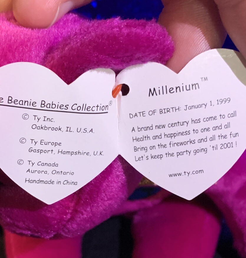 Ty Beanie Babies Millennium Bear ERROR “MILLENIUM” Mint Condition ULTRA ...