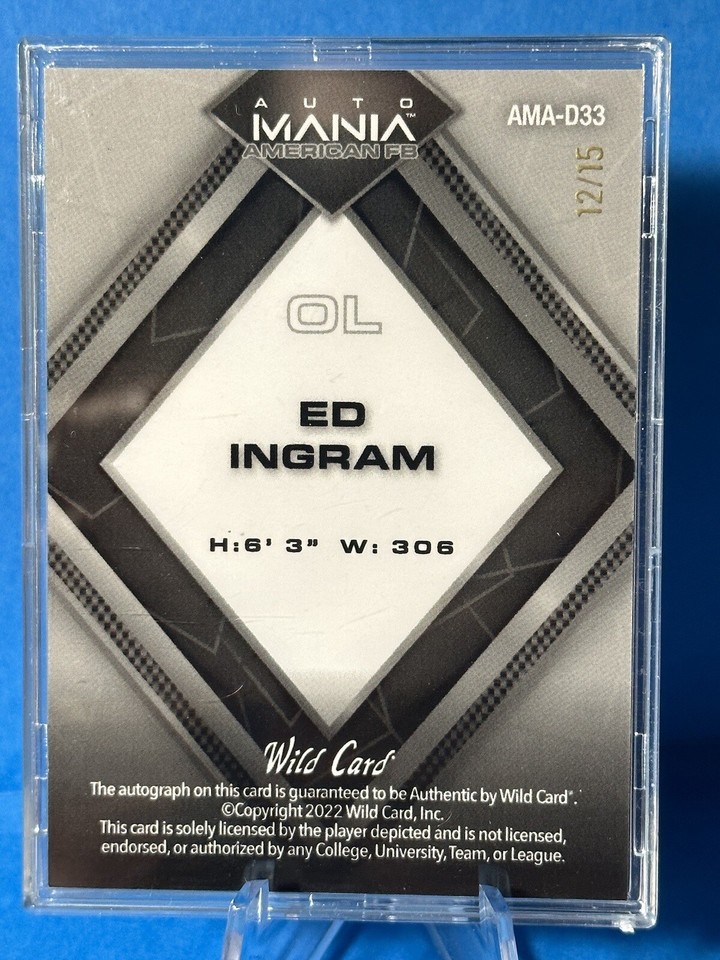 ED INGRAM 2022 Wild Card MANIA Independence Rainbow Board #12/15 RC ...
