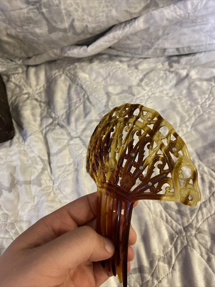 antique tortoise shell ornate hair comb | eBay