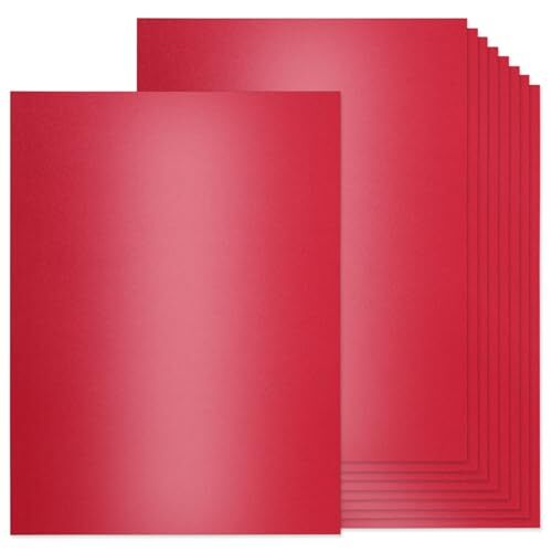 36 Sheets Red Shimmer Cardstock 8.5x11 Inch Metallic Cardstock Papers ...