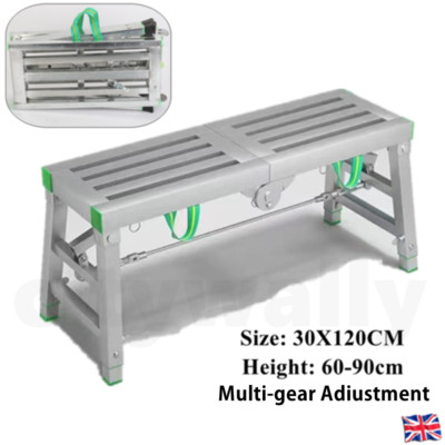 Folding Hop Up Work Platform Step Up Bench Plasterers Ladder Stool ...