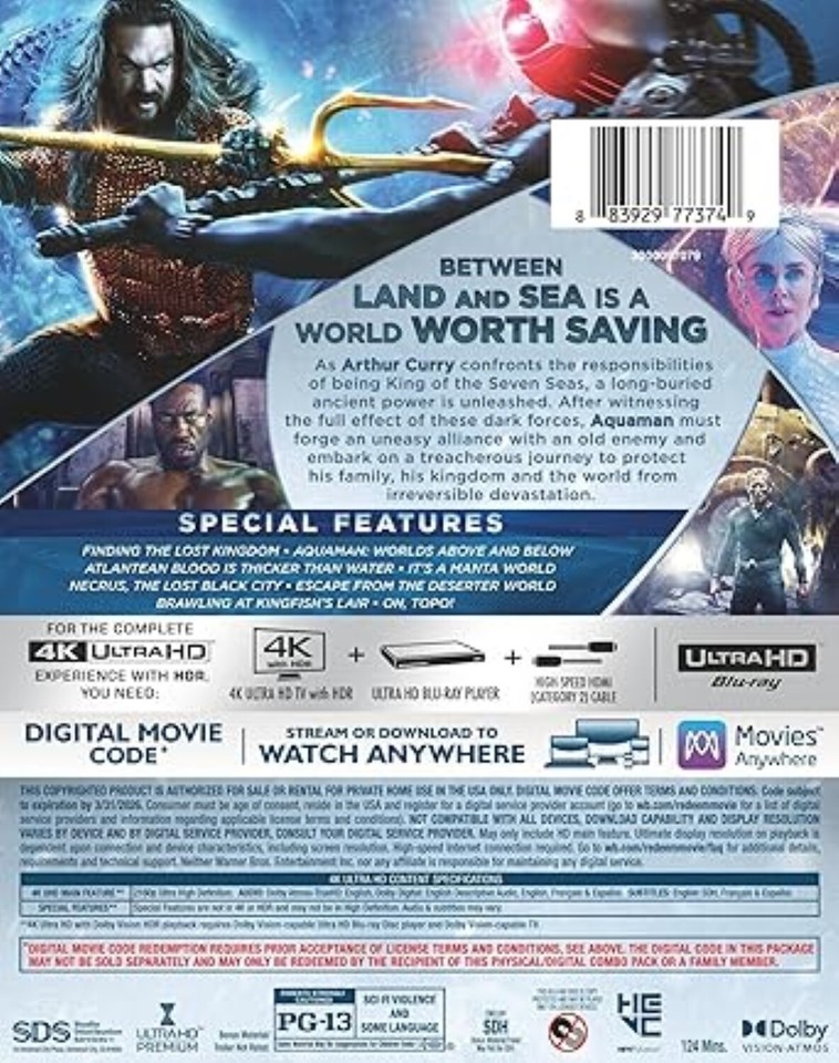 Studio Distribution Services Aquaman and the Lost Kingdom (4K UHD ...