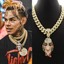 TEKASHI 69 SAW JIGSAW PENDANT GOLD MIAMI CUBAN LINK CHAIN NECKLACE ...