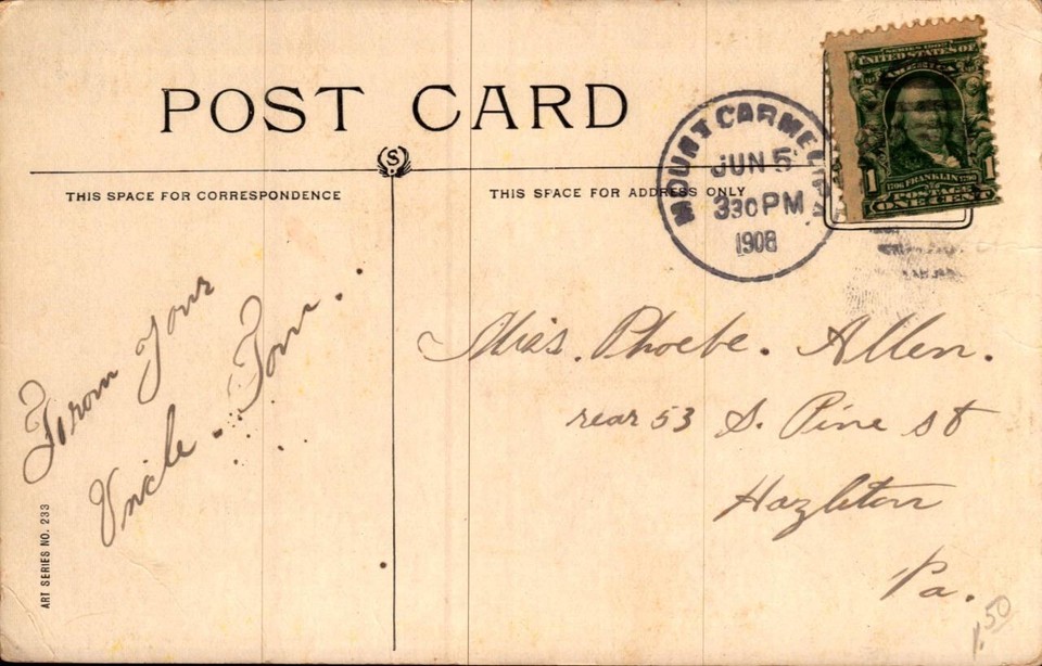 Antique 1908 Postcard THE OLD HOMESTEAD 1904 R Hill, Edw. Stern Phila ...