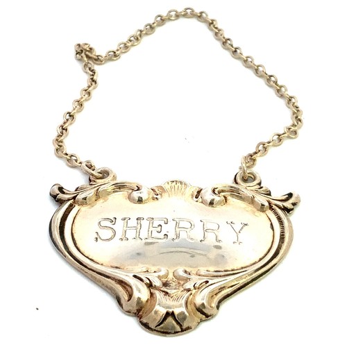 Vintage Sterling Silver Elegant Sherry Decanter Label Tag By JS And Co ...