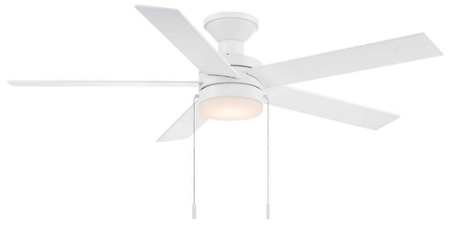 Caltris 52 in. LED Indoor/Outdoor Matte White Ceiling Fan 840059615776 ...