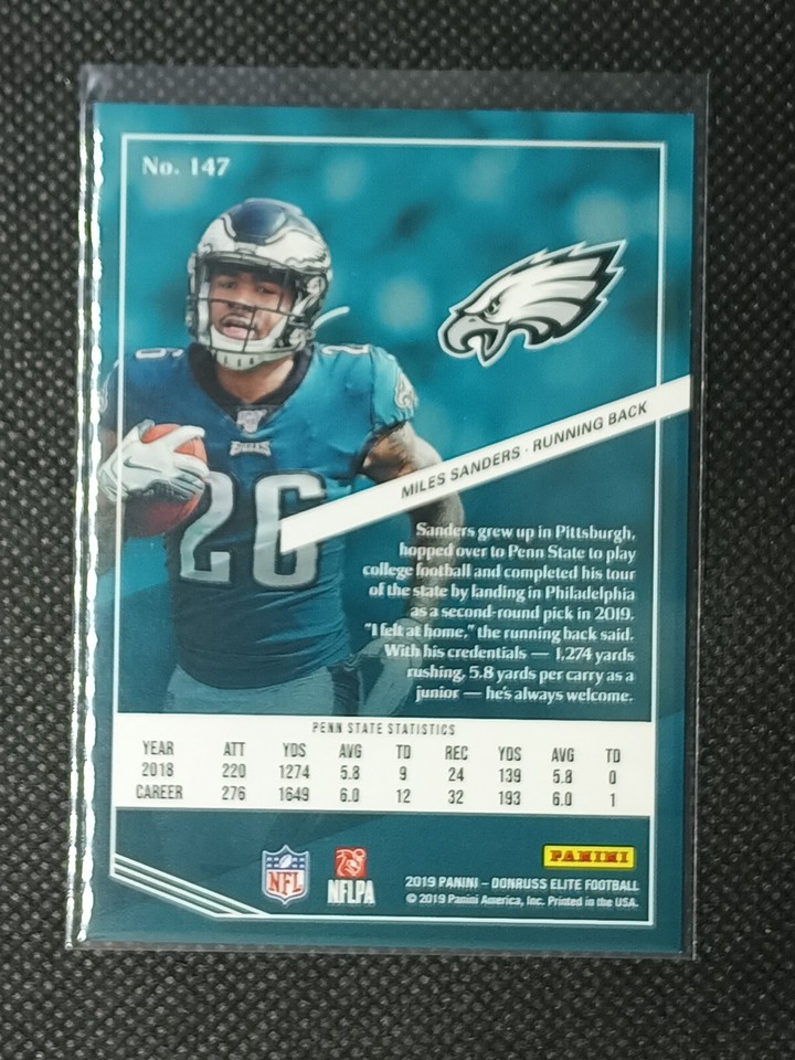 Miles Sanders 2019 Donruss Elite Purple Foil Rookie #/99 Eagles | eBay