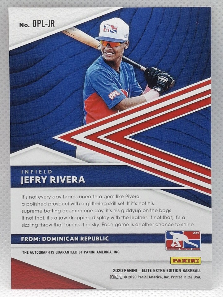 2020 Panini Elite Extra Edition DPL Signatures Jefry Rivera Auto #DPL ...