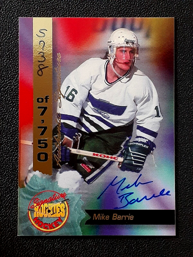MIKE BARRIE AUTO 1995 SIGNATURE ROOKIES SIGNATURES NO 40 #5738/7750 ...