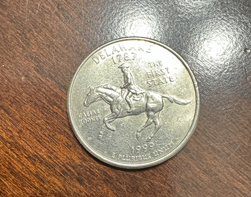 RARE 1787 1999 “D” Delaware *FIRST STATE QUARTER DOLLAR* Coin W/ Caesar ...