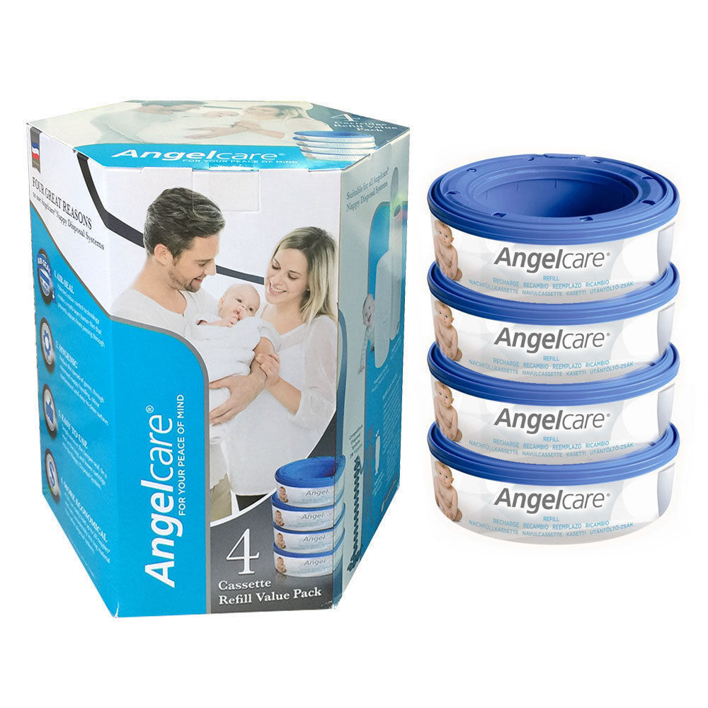 4PK Angelcare Baby Nappy Diaper Disposal System Bin Cassette Refill For ...