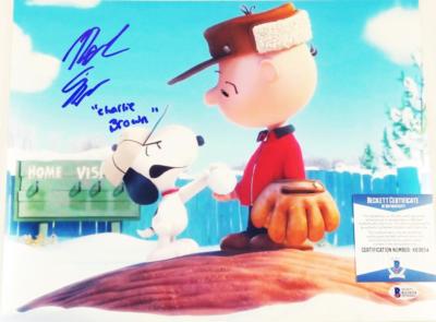 NOAH SCHNAPP CHARLIE BROWN SIGNED 11X14 METALLIC PHOTO PEANUTS BAS COA ...