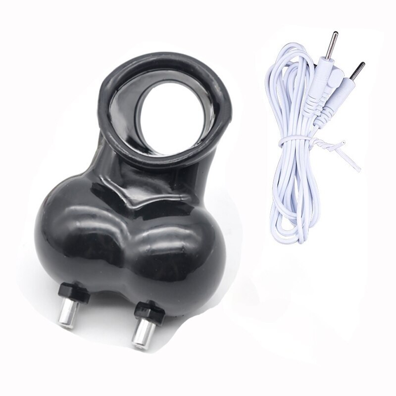 Electric Testicle Stimulator Chastity Device Male Scrotum Pouch Delay ...