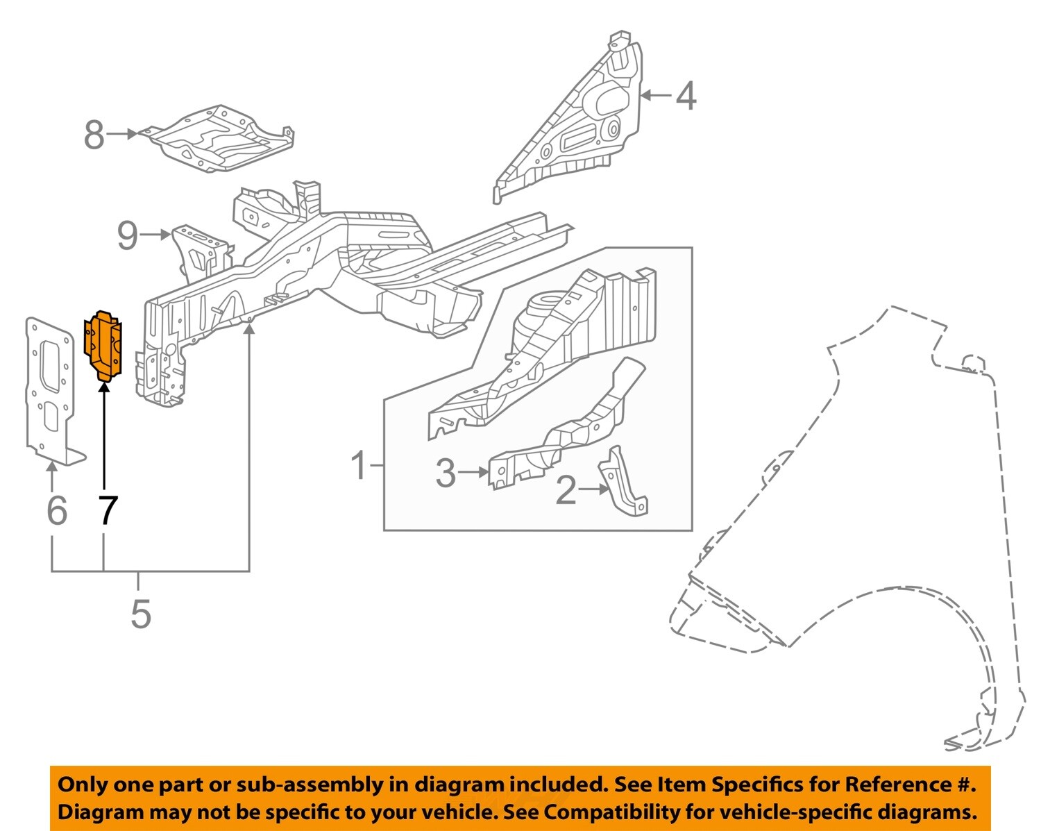GM OEM 13-16 Spark EV Fender Structural Components Rails-Reinf Plate ...