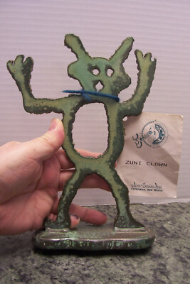 Metal Sculpture ZUNI TRICKSTER ("Mudhead") New Mexico, Artist Signed 9. ...
