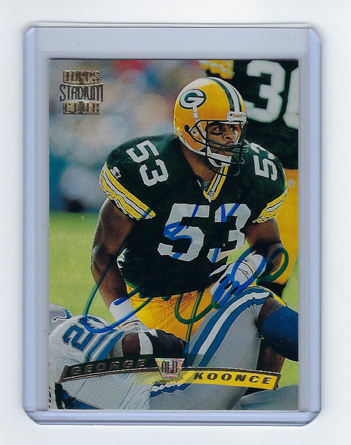 1996 PACKERS George Koonce signed card Topps Stadium Club #27 AUTO ...