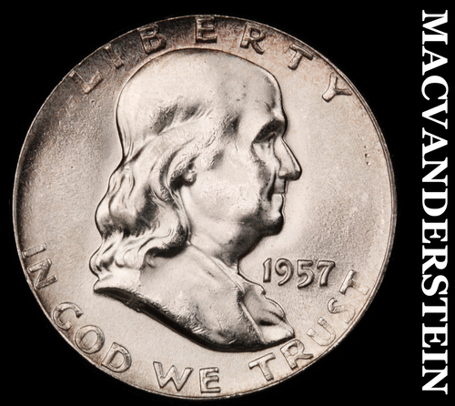 1957 Franklin Half Dollar-Choice Gem Brilliant Uncirculated No Reserve ...