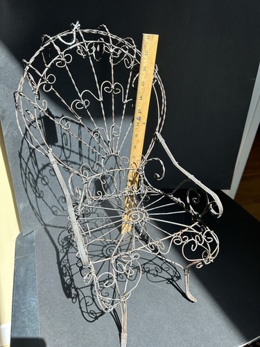 Victorian Peacock Chair Vintage 18" Ornate Metal Wire Mini Chair | eBay