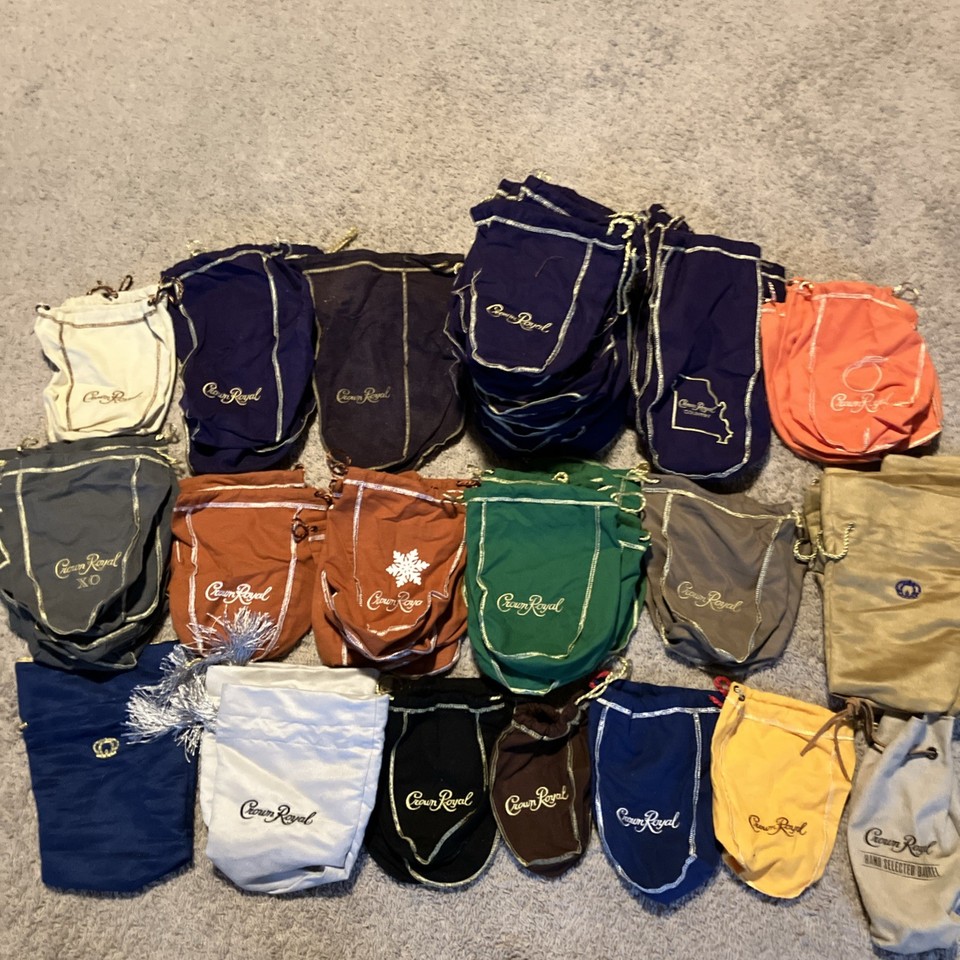 Crown Royal Bags Lot - 99 Bags - Various Sizes. Crown Royal Country ...