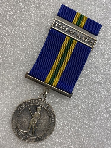 ALASKA NATIONAL GUARD STATE SERVICE MEDAL AND RIBBON, VINTAGE, OBSOLETE ...