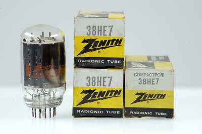 3 Vintage Zenith 38HE7 Radio Amplifier Compactron Diode Audio Vacuum ...