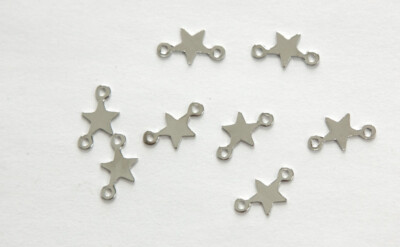 2 Loop Tiny Silver Plated Star Connectors Drops (16) mtl289B | eBay
