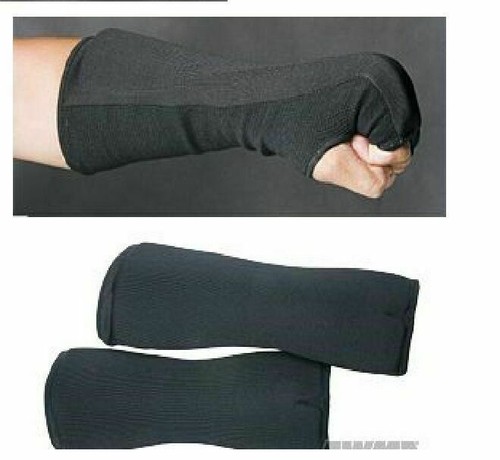 Fist Forearm Cloth Pads Pair Sparring Gear Guards Black White Karate ...