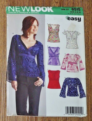 NEW LOOK 6515 Blouse Sewing Pattern UNCUT Sizes 8-10-12-14-16-18 *Easy ...
